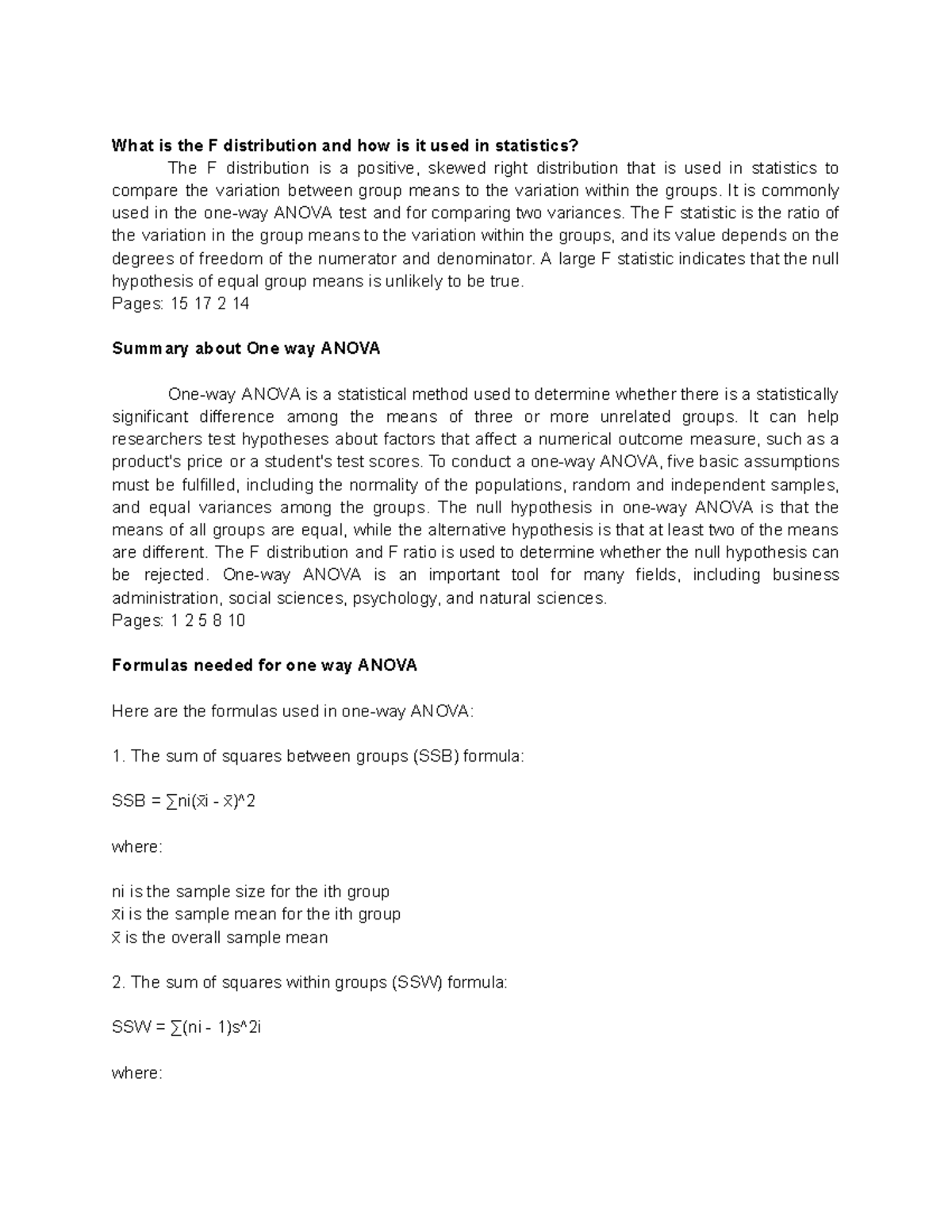 Short notes and F-Table - What is the F distribution and how is it used ...