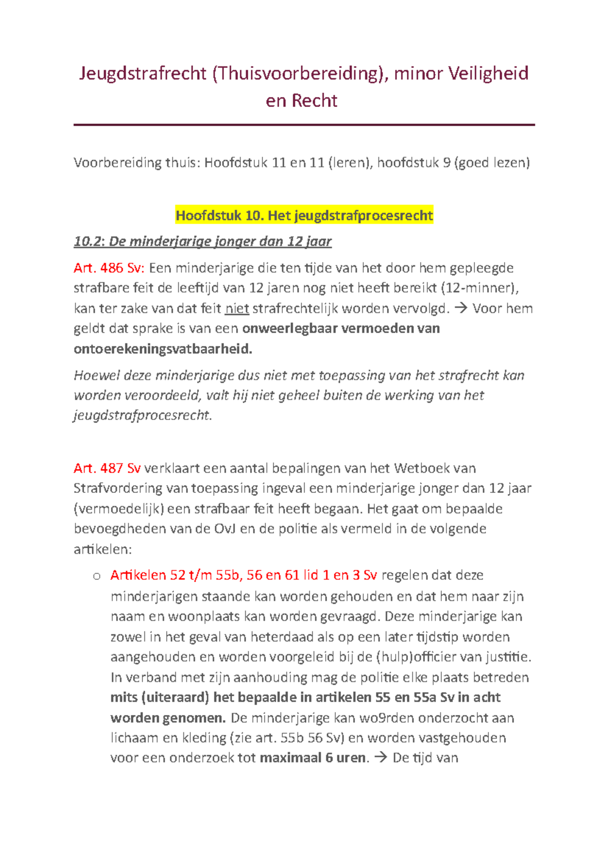 Jeugdstrafrecht (thuisvoorbereiding) - Het jeugdstrafprocesrecht 10 ...