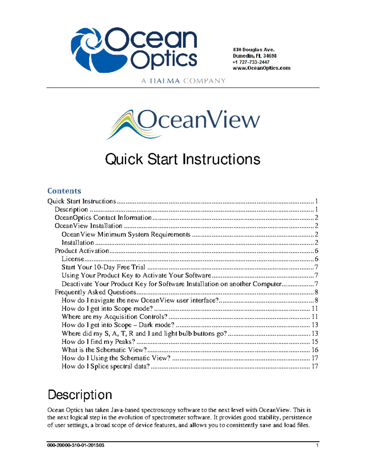 Ocean View Quick Start - Instrumental de medicion - Quick Start ...