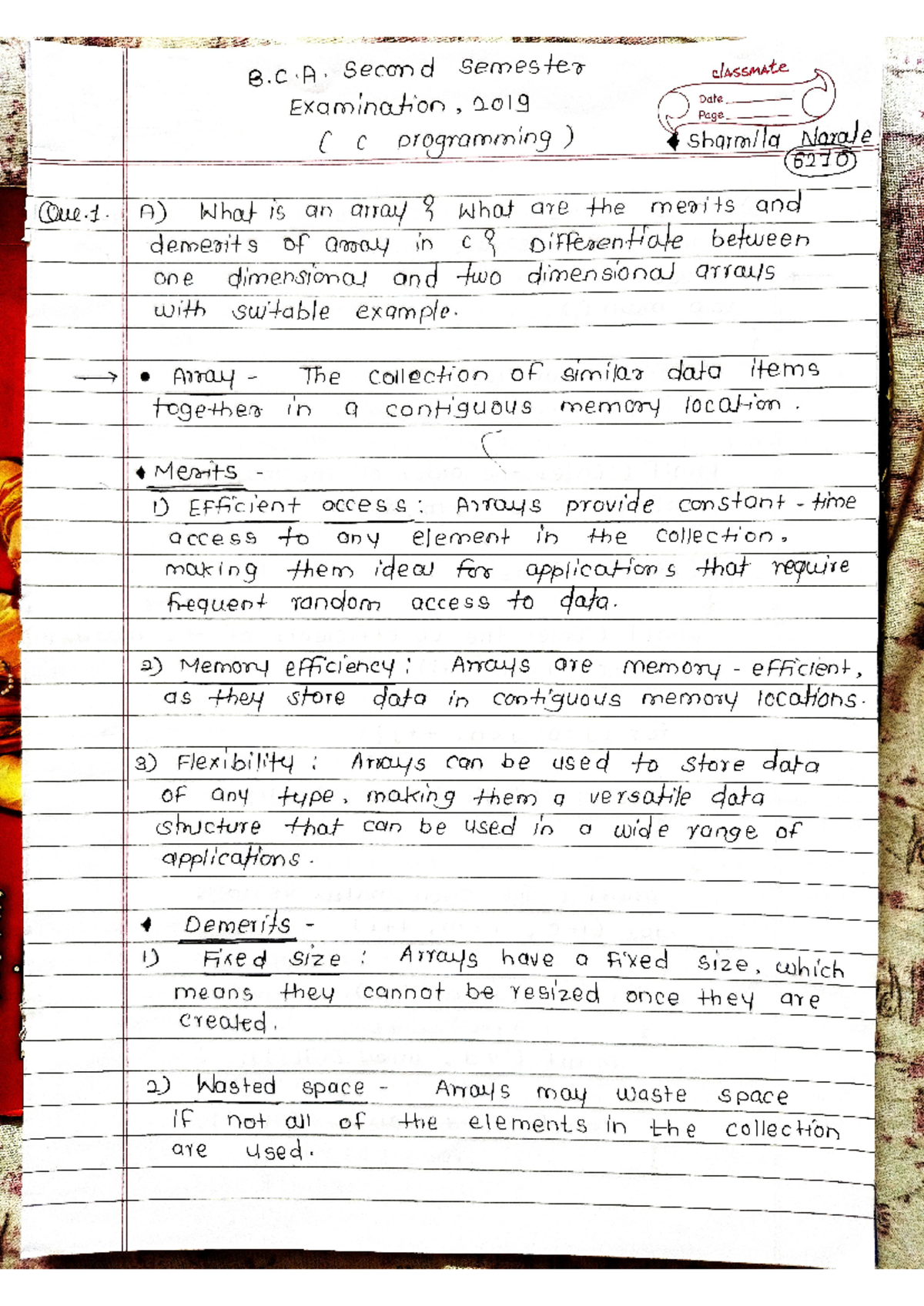 Bca c 1 - it will be helpful - B.C. second semester classmate ...