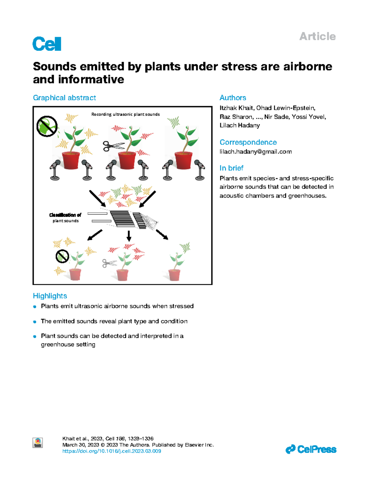Plants in Distress-main - Article Sounds emitted by plants under stress ...