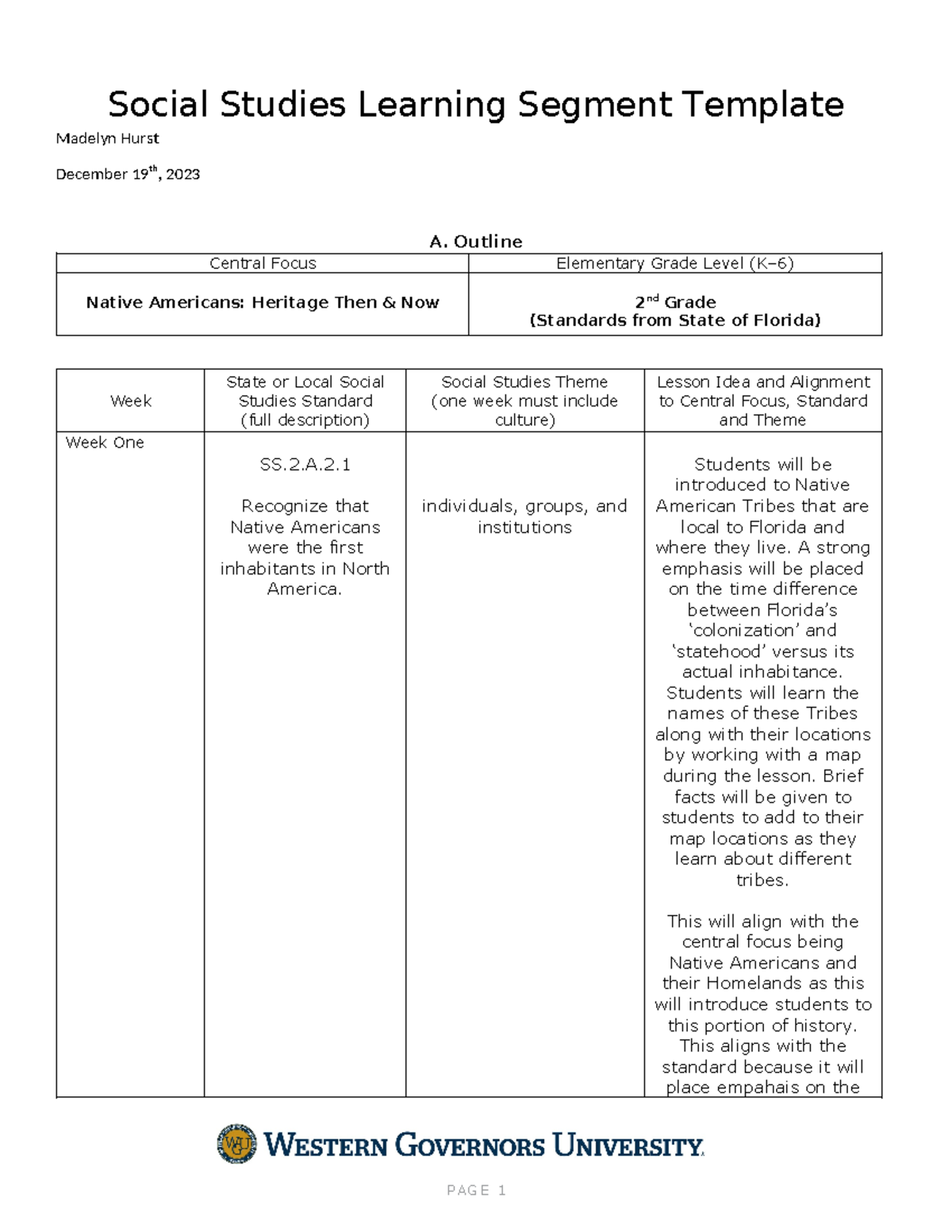 C104 Social Studies Learning Segment Template Revised - Social Studies Learning Segment Template ...