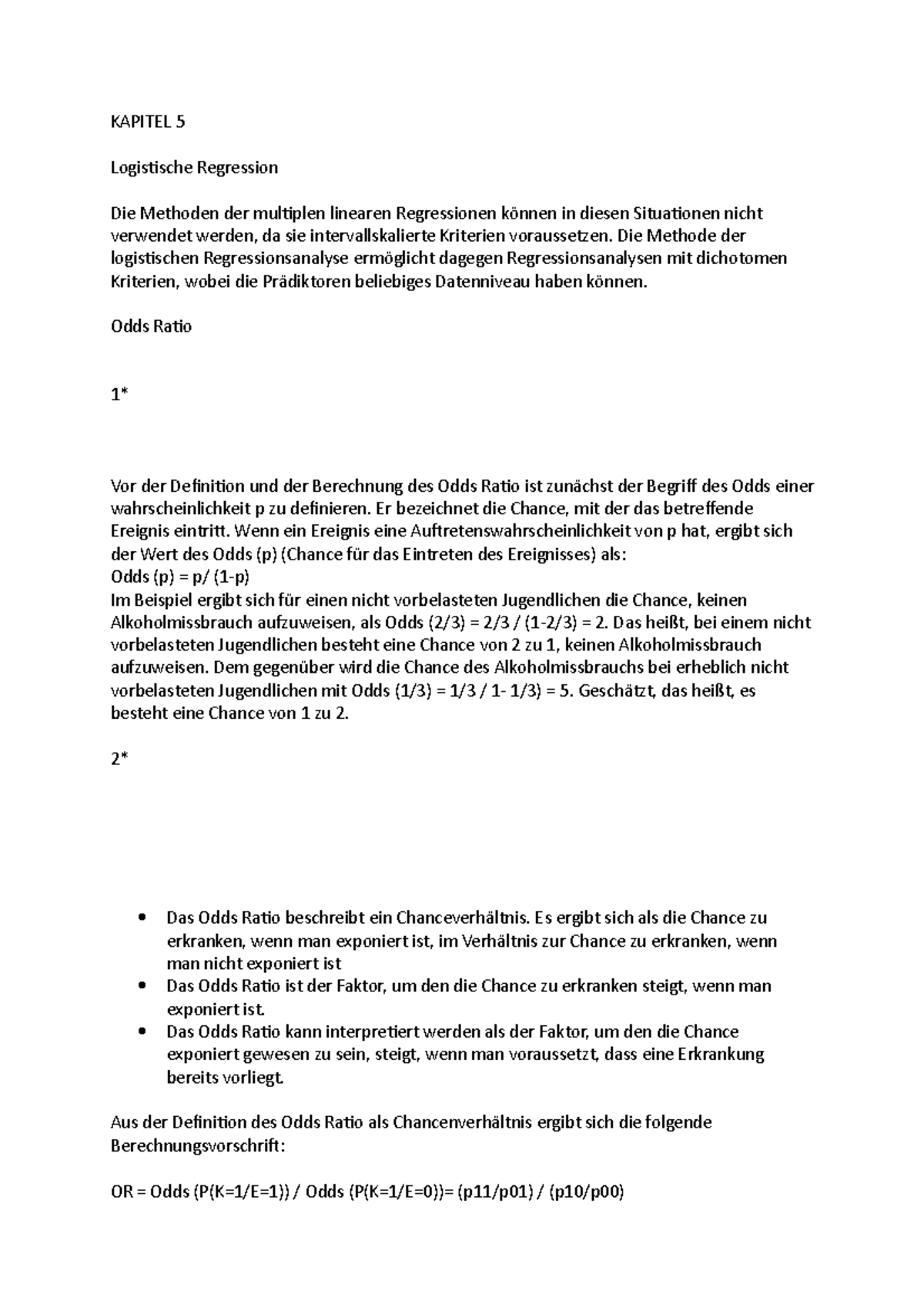 LOGISTISCHE REGRESSION - KAPITEL 5 Logistische Regression Die Methoden ...