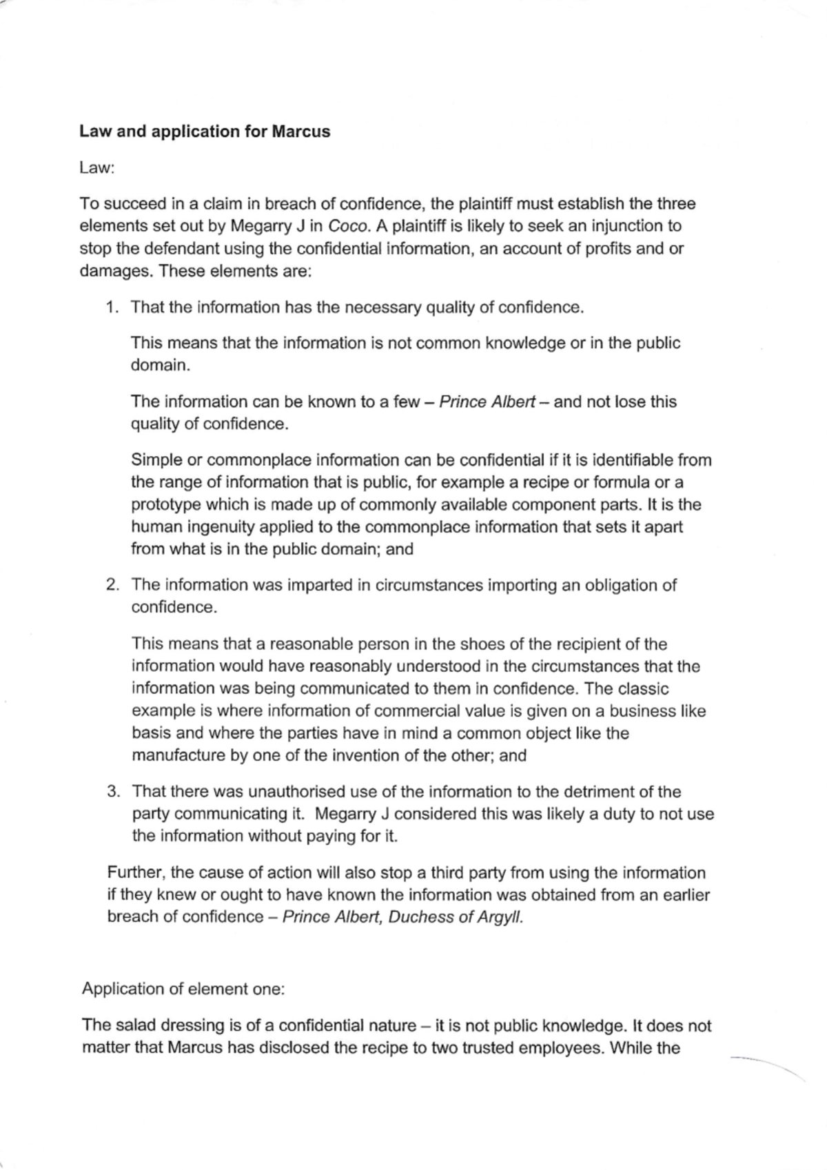 Marcus Case Answers - Legal Reasoning and Writing - Studocu