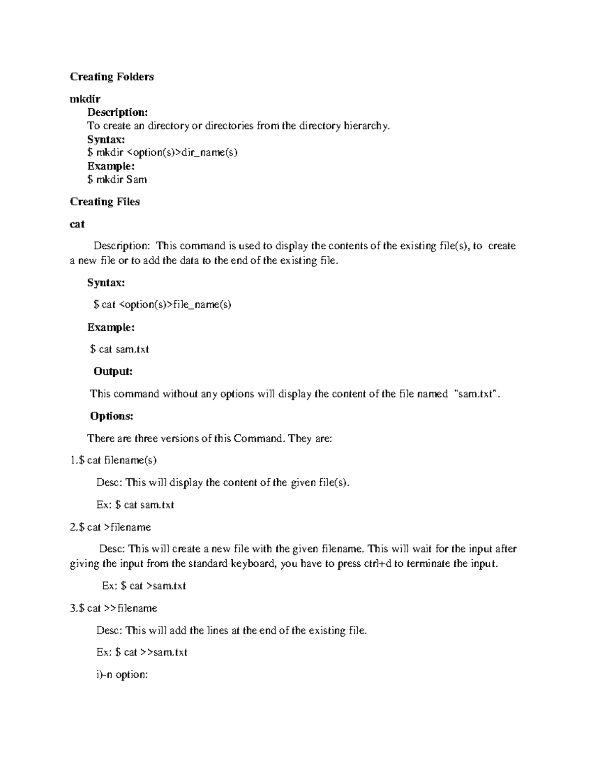 Ooats lab-1 program - Lecture notes - Creating Folders mkdir ...