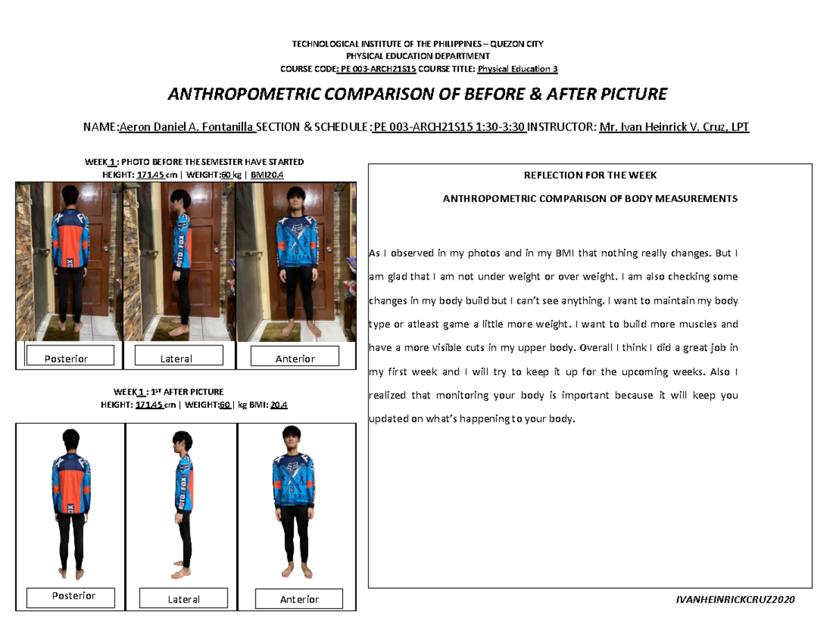 Pathfit Forms - PATH FIT - ####### PHYSICAL EDUCATION DEPARTMENT ...