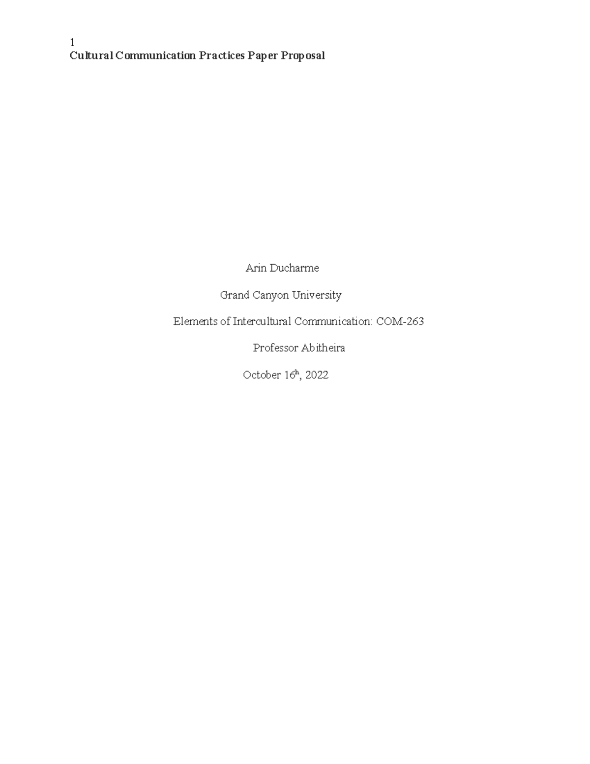 Com assign 10,16 - COM 10,16 - Cultural Communication Practices Paper ...