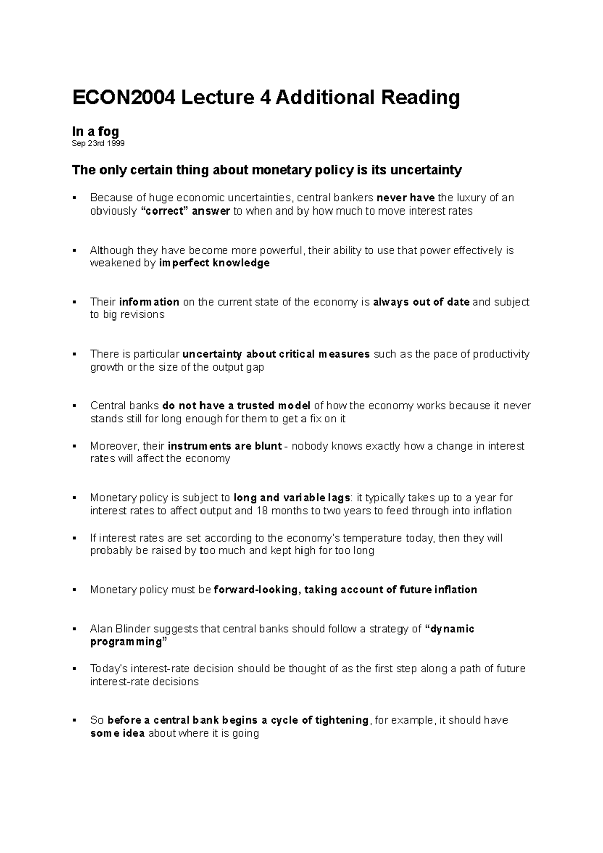 ECON2004 Lecture 4 Additional Reading - ECON2004 Lecture 4 Additional Reading In a fog Sep 23rd ...