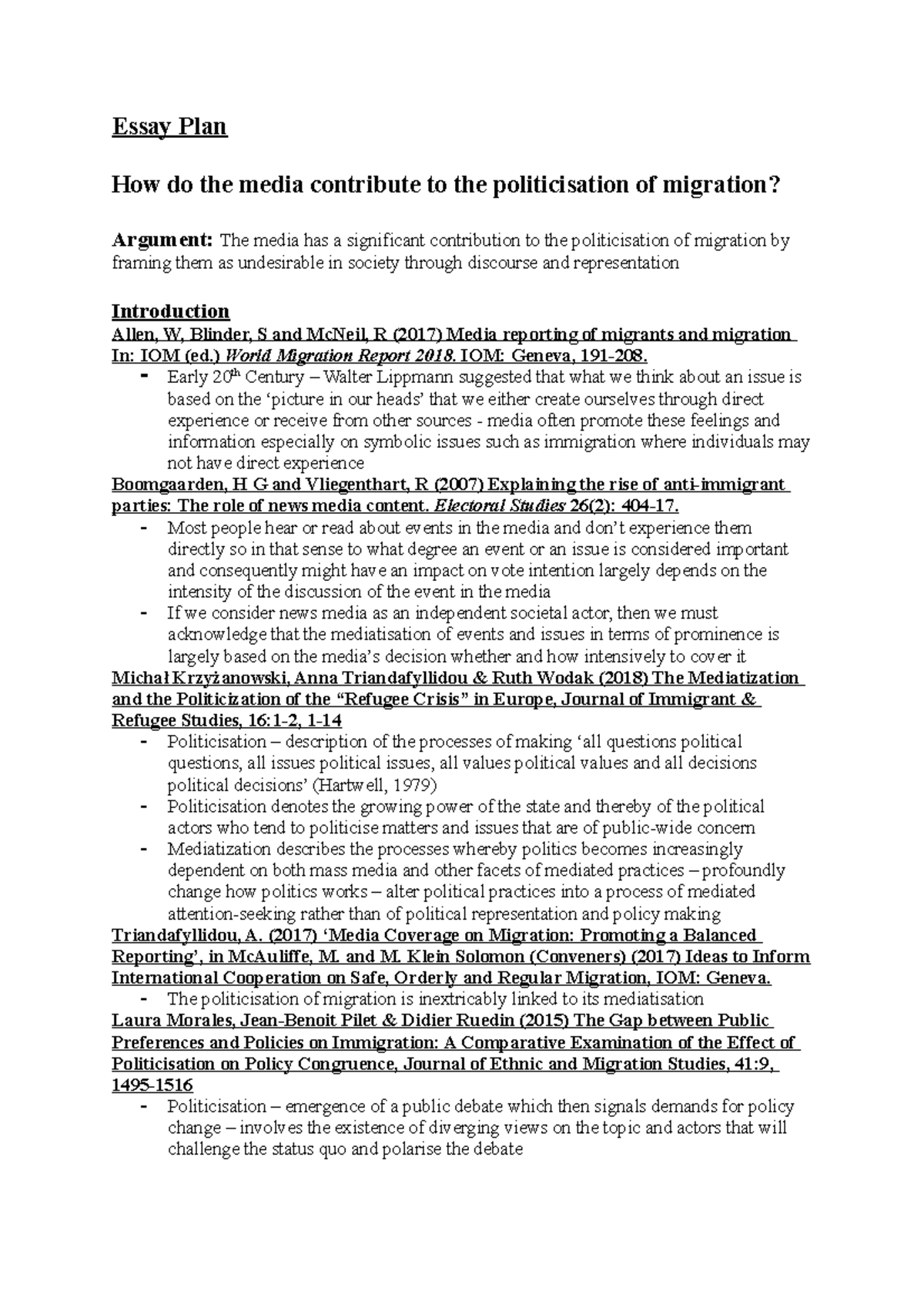 Essay Plan - How do the Media contribute to the Politicisation of ...