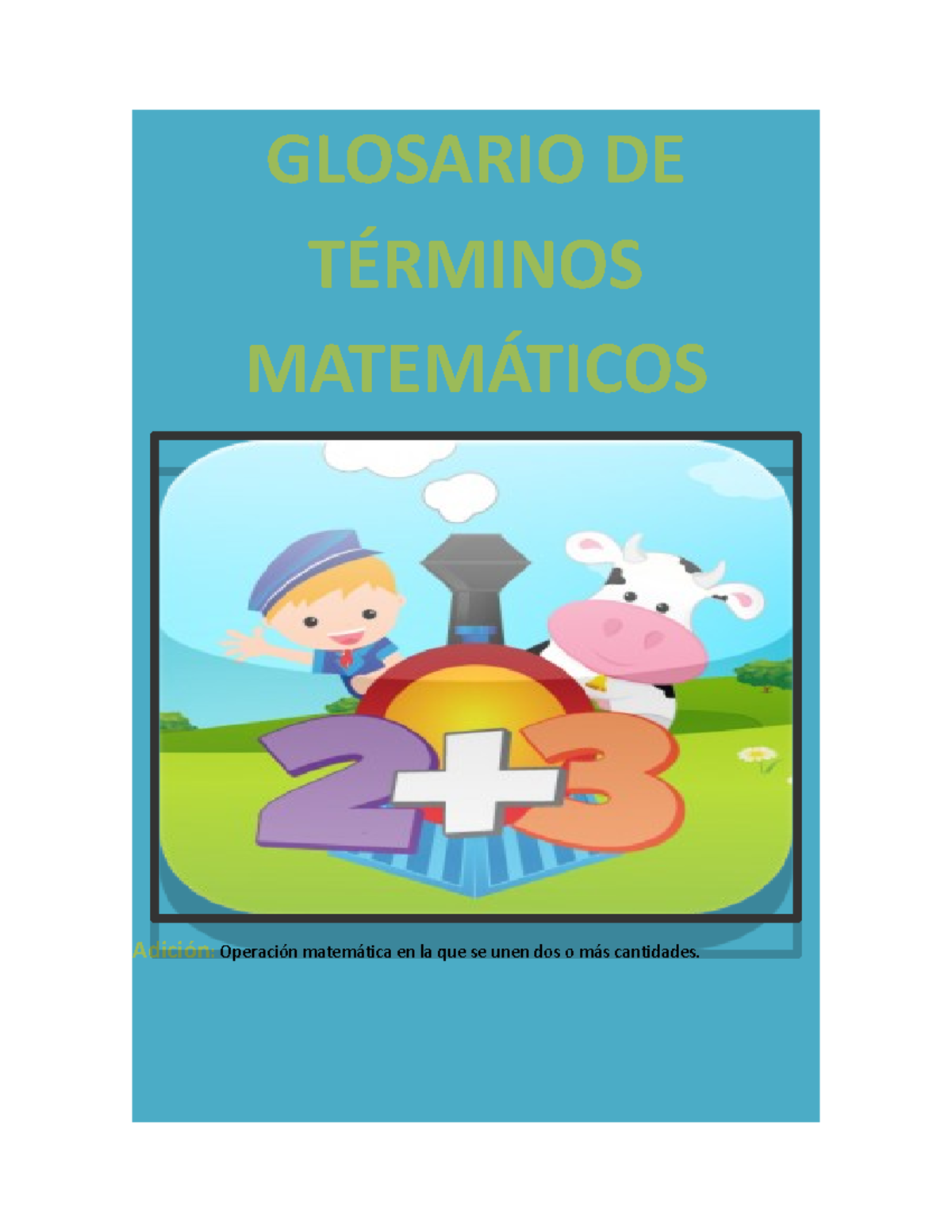 Glosario DE Términos Matemáticos - GLOSARIO DE TÉRMINOS MATEMÁTICOS ...
