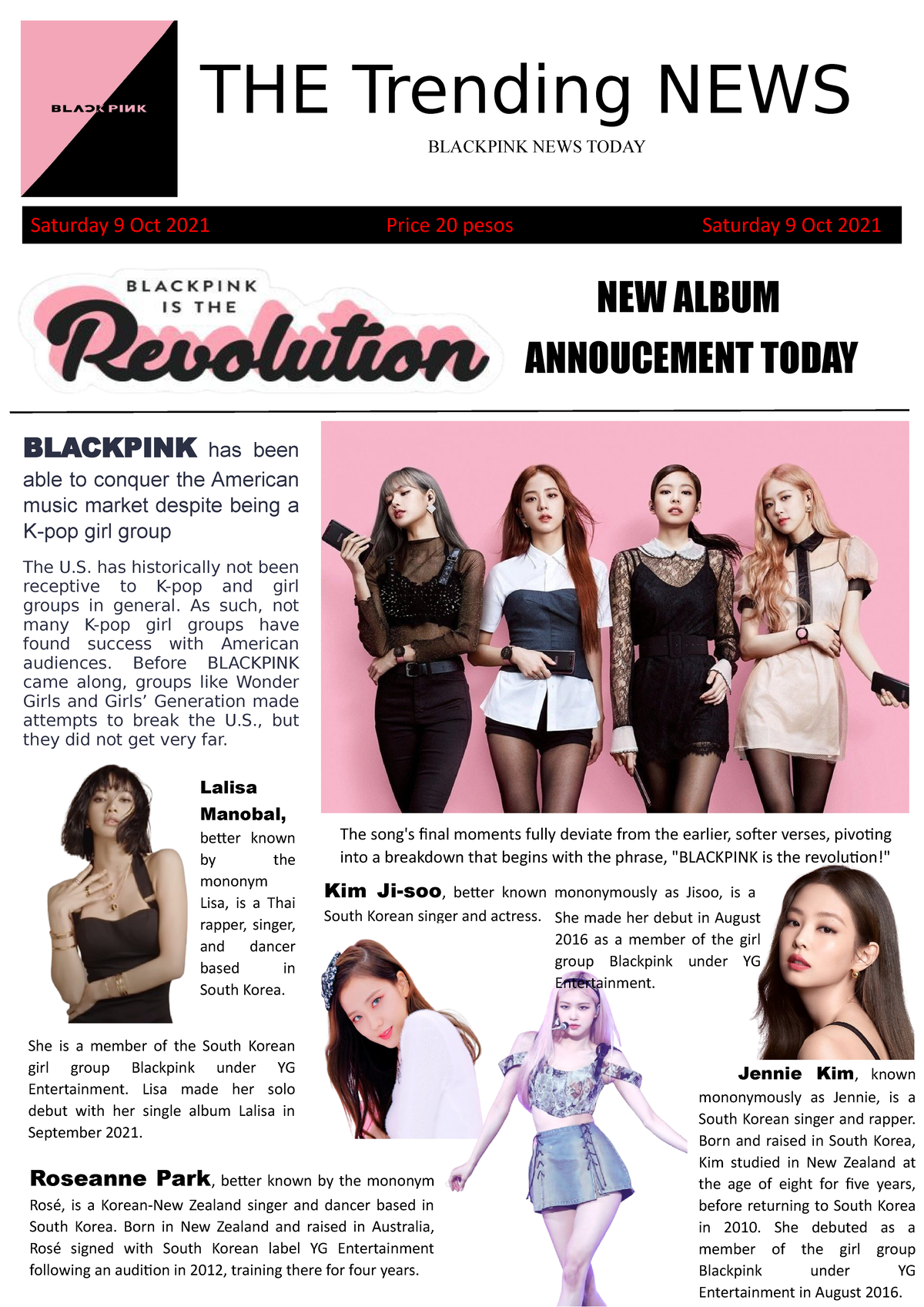 Caila Newspaper Final Output - She made her debut in August 2016 as a ...