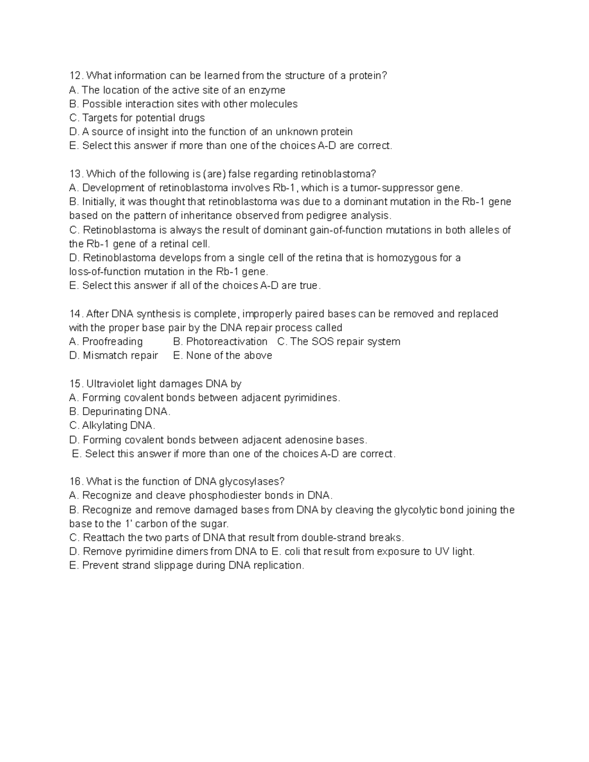 Genetics SI Exam 4 Sample Questions Part 2 - What information can be ...