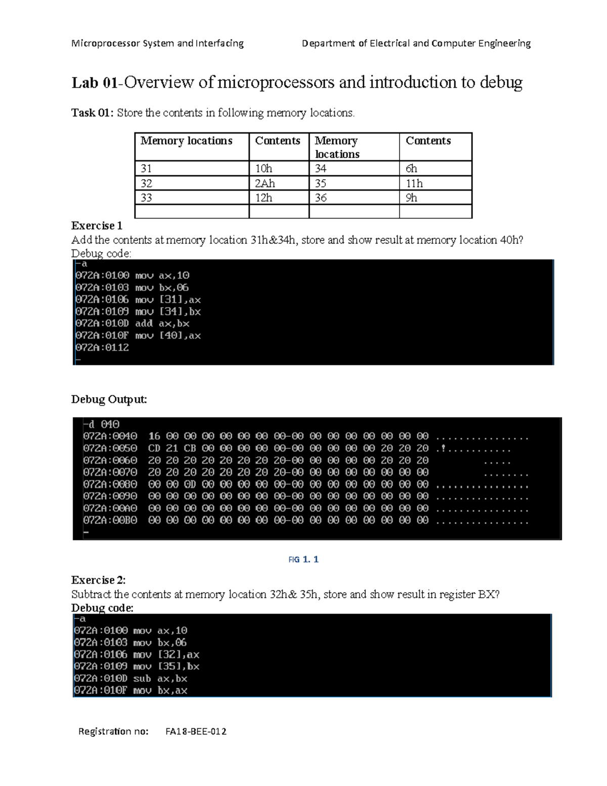 MSI lab 1 - S&S and MSI labs - Lab 01- Overview of microprocessors and introduction to debug ...
