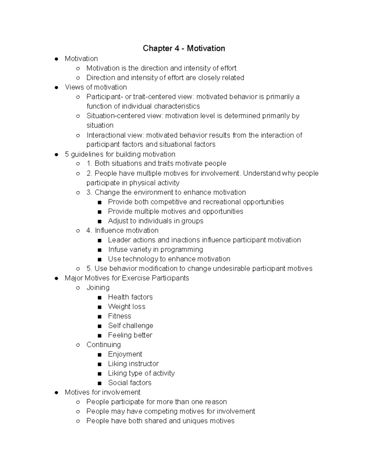 Chapter 4 - Motivation Lecture Notes - Chapter 4 - Motivation ...
