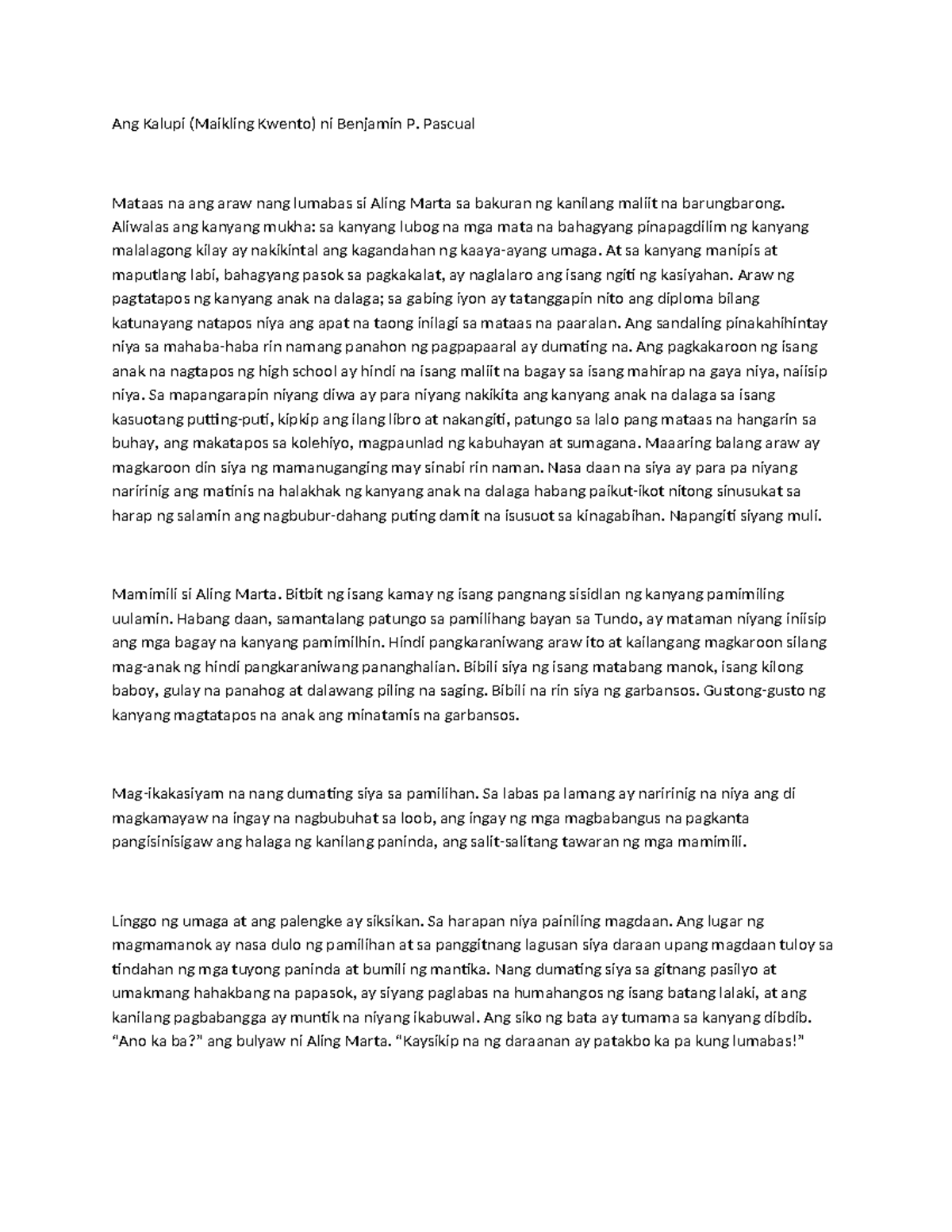 Ang Kalupi - So much more good to read - Ang Kalupi (Maikling Kwento ...