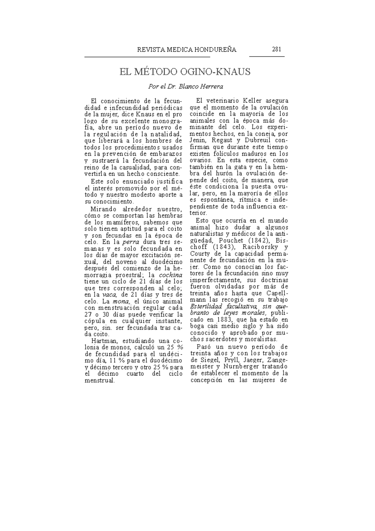 Ogino knaus - EL MÉTODO OGINO-KNAUS Por el Dr. Blanco Herrera El ...