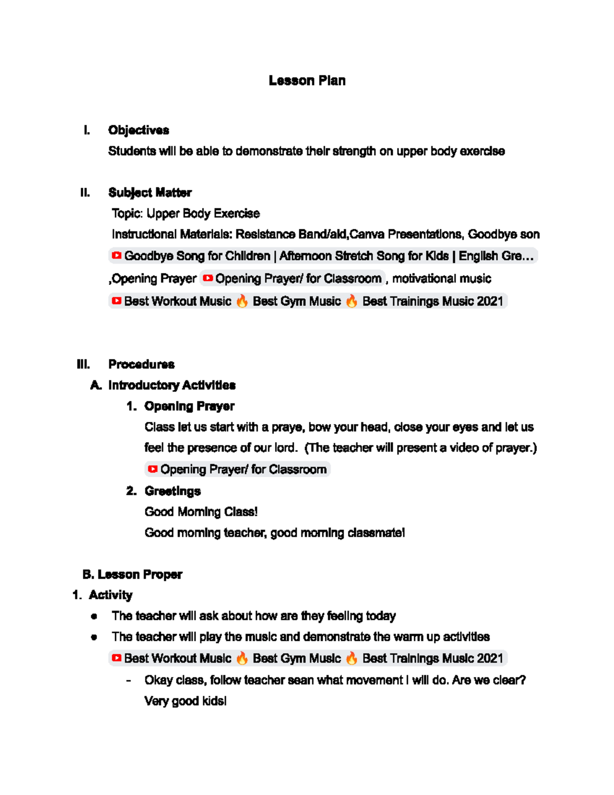 Lesson Plan. Adapted PE - Foundations of Special and Inclusive ...