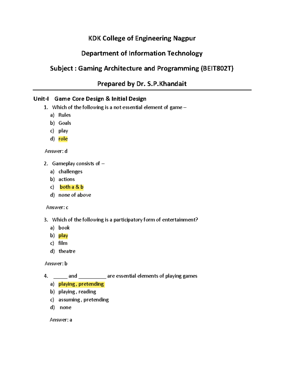 MCQ-GAP-KDK College of Engineering Nagpur-IT - KDK College of ...