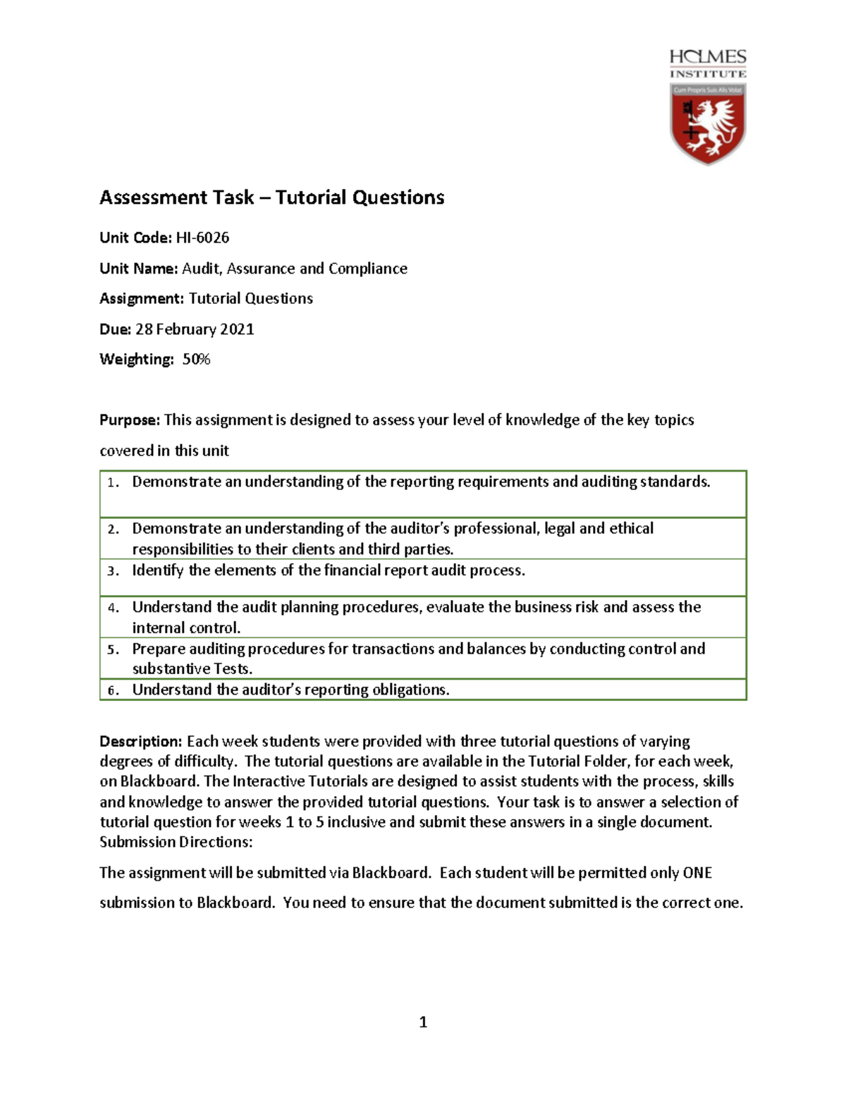 HI6026 Tutorial Question Assignment T3 2020 V3(1) (4) - Assessment Task – Tutorial Questions ...
