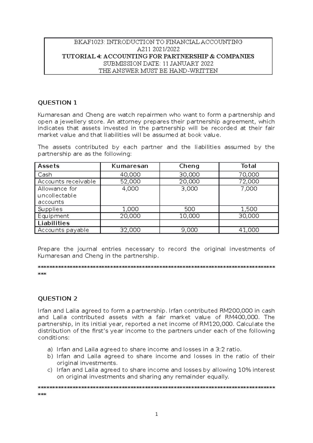 A211 BKAF1023 Tutorial 4 - BKAF1023: INTRODUCTION TO FINANCIAL ...
