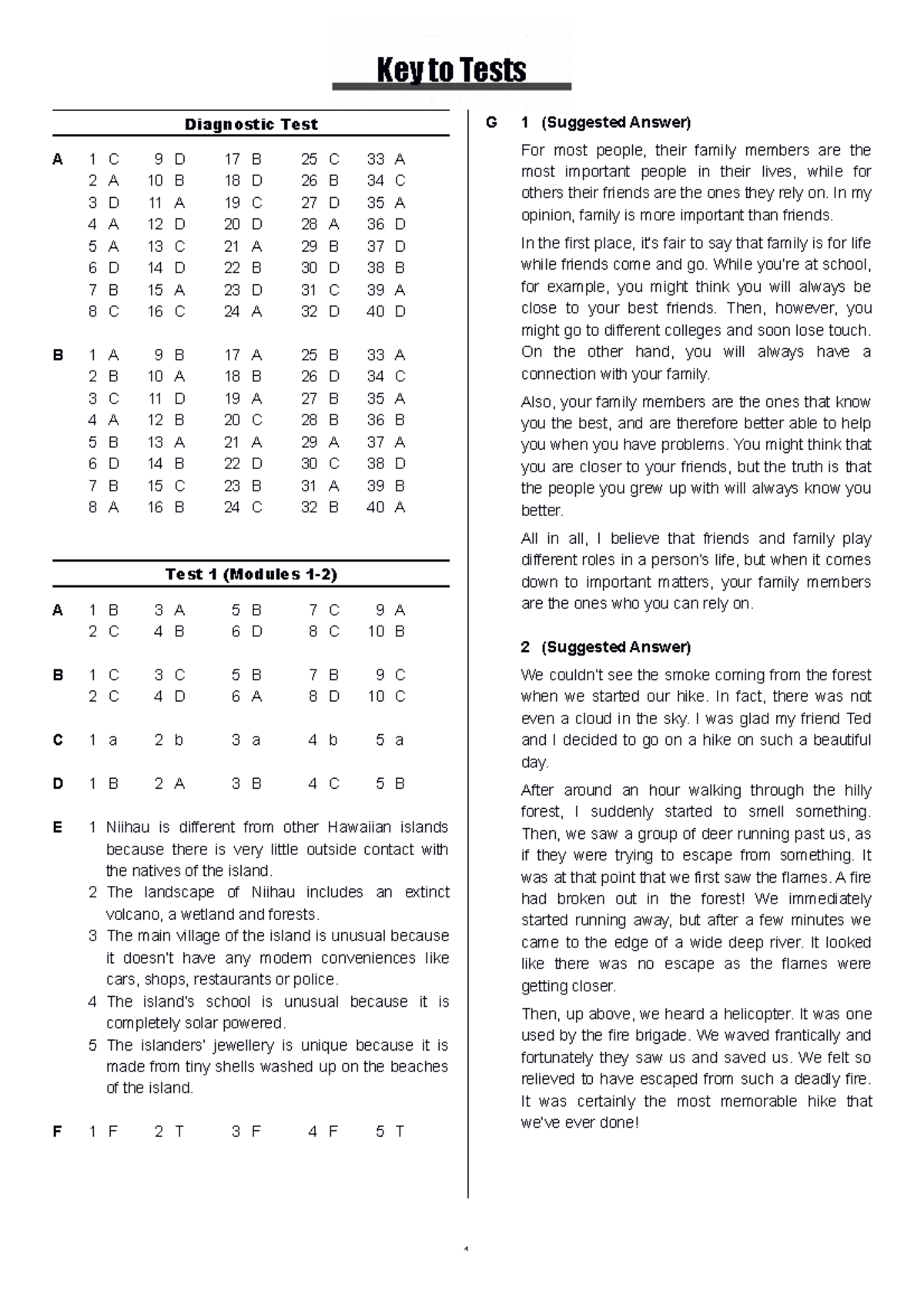 21 On Screen B1plus Tests Key - Diagnostic Test A 1 C 9 D 17 B 25 C 33 ...