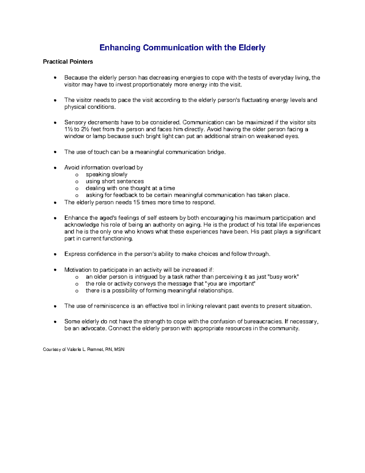 WE Practical Pointers - Enhancing Communication with the Elderly ...