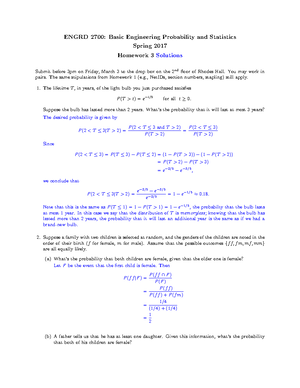 Hw 4 sol - Hw4 Solutions - ENGRD 2700: Basic Engineering Probability and Statistics Fall 2020 ...