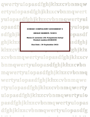 OVM2601 Assignment 1 - Essay - Investigative Principles for Policing ...