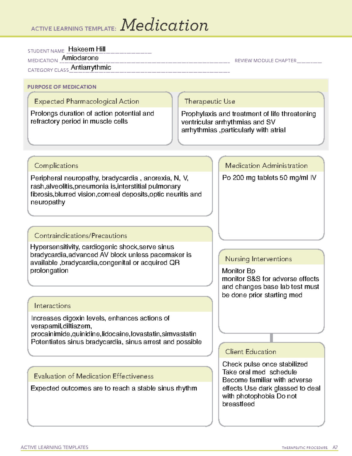 Active Learning Template medication - ACTIVE LEARNING TEMPLATES ...