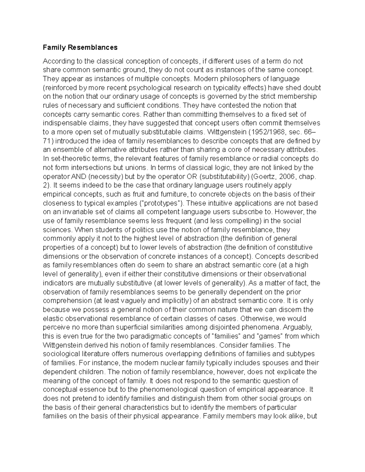 Family Resemblances - Family Resemblances According to the classical ...