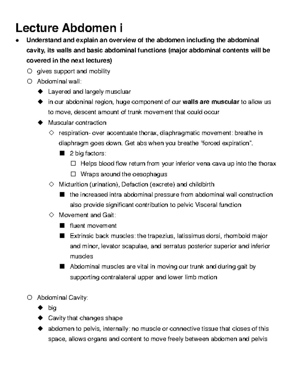 Anat notes pt2 GIT 1 - GIT - Lecture Abdomen i Understand and explain ...