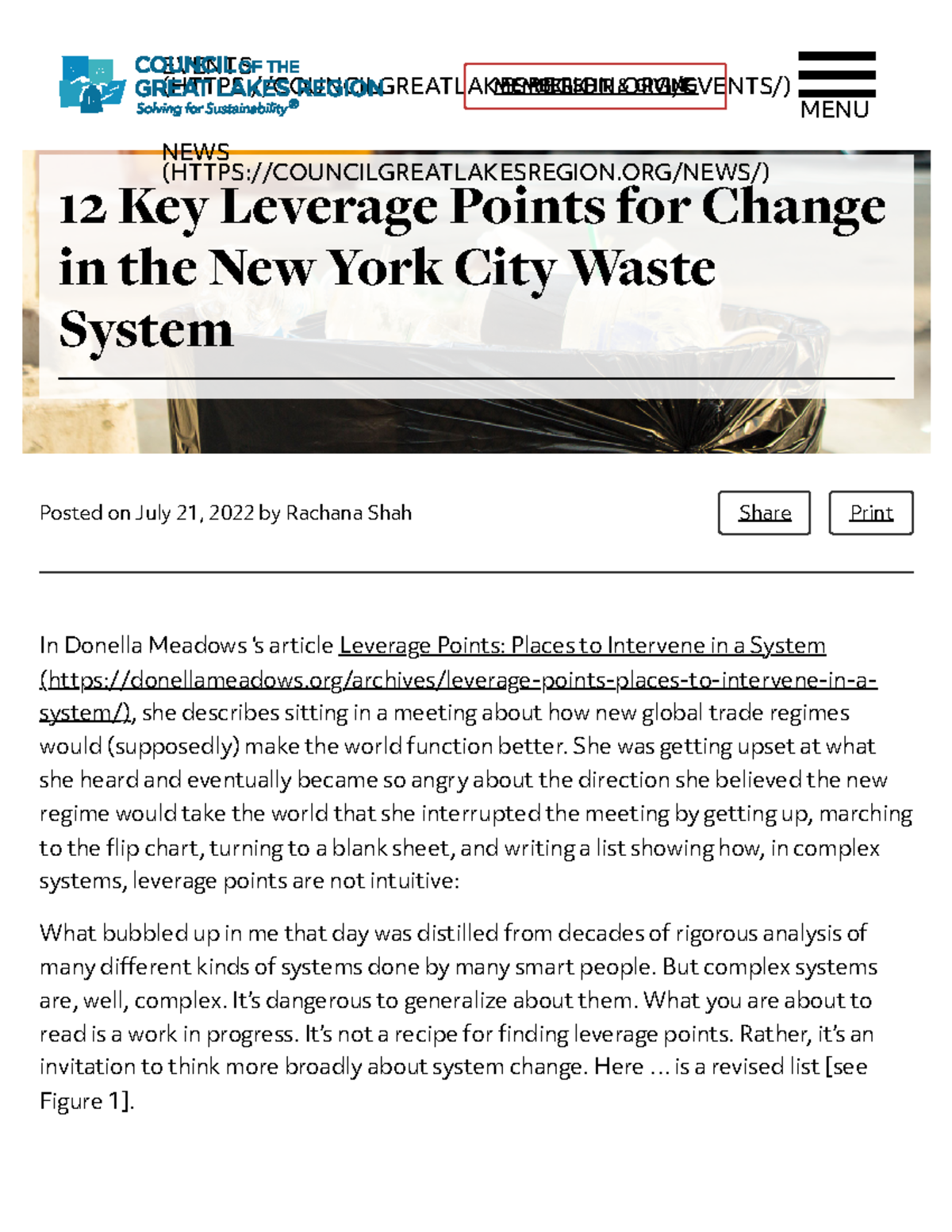 12 Key Leverage Points for Change in the New York City Waste System ...