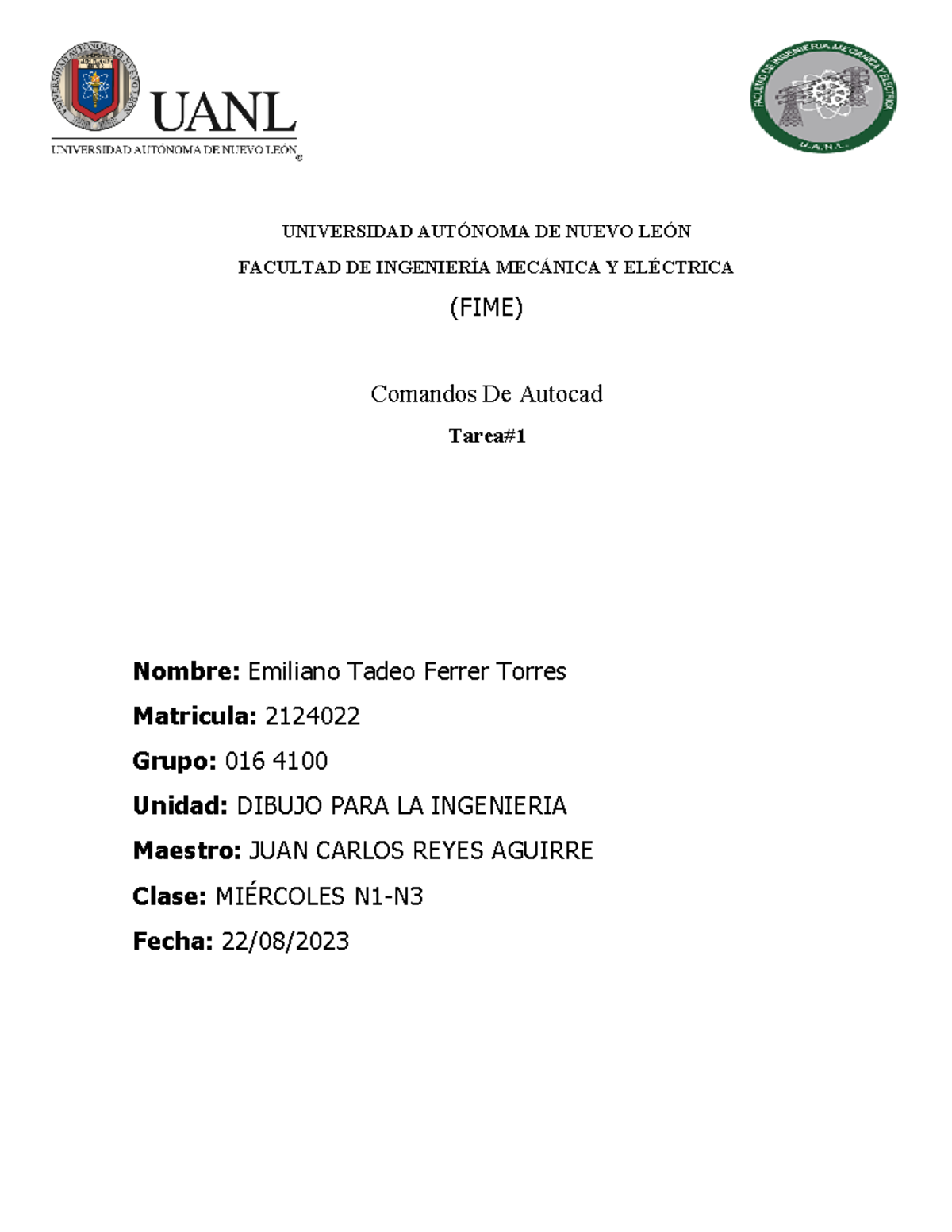 Comandos Margen ETFT - planos encargados de autocad - UNIVERSIDAD AUT ...