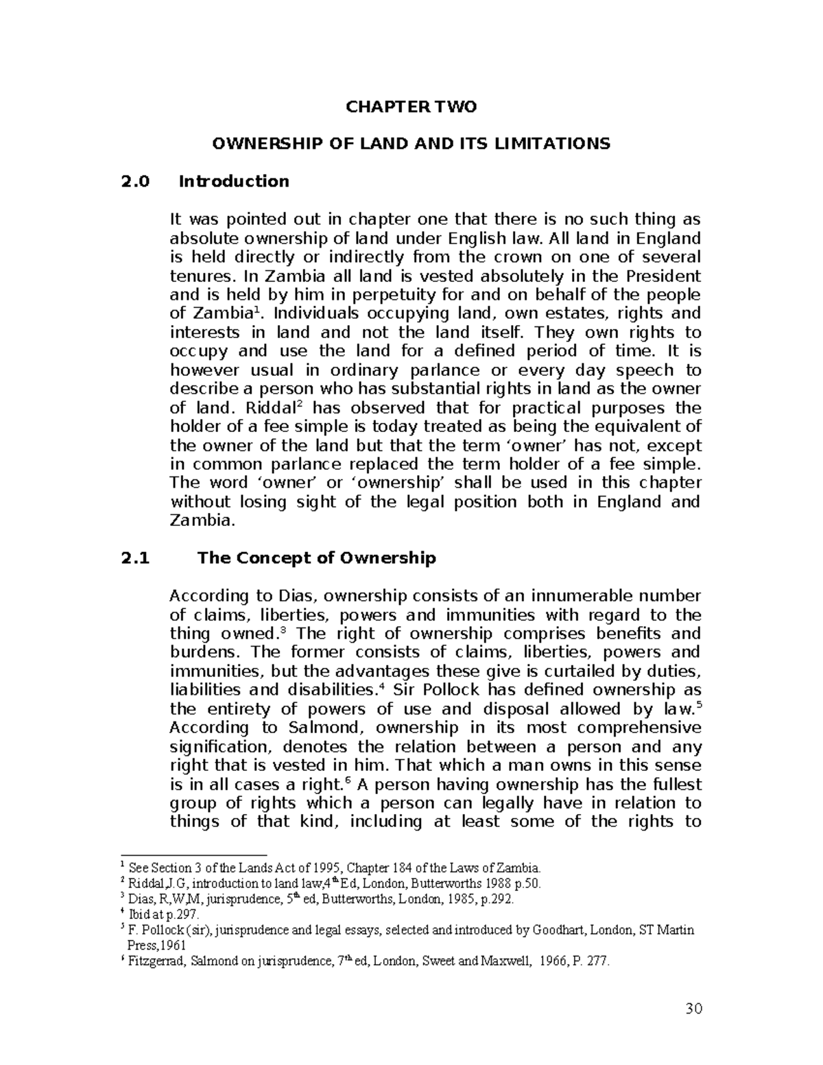 Chapter TWO Ownership OF LAND AND ITS LI - CHAPTER TWO OWNERSHIP OF ...