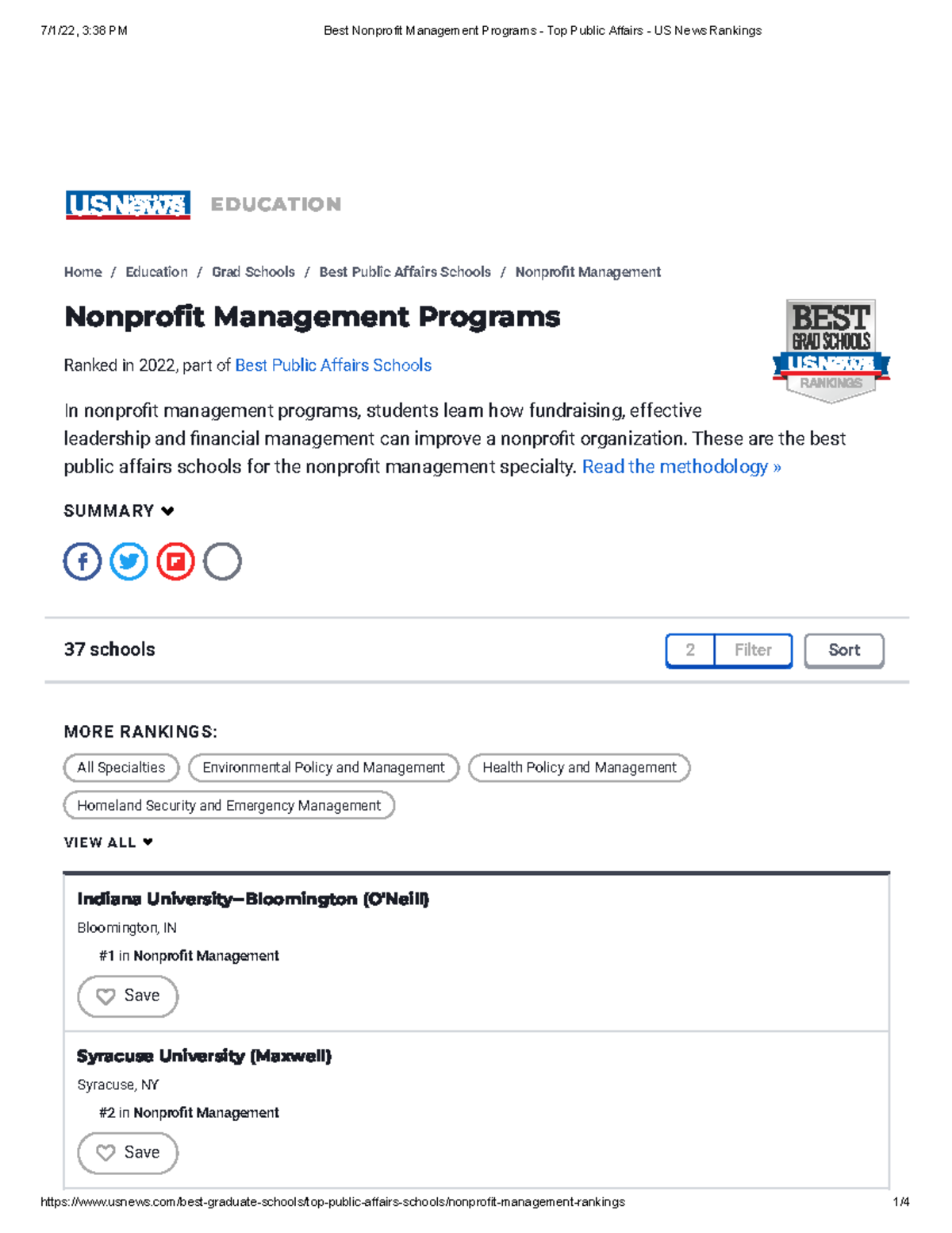 Best Nonprofit Management Programs - Top Public Affairs - US News ...