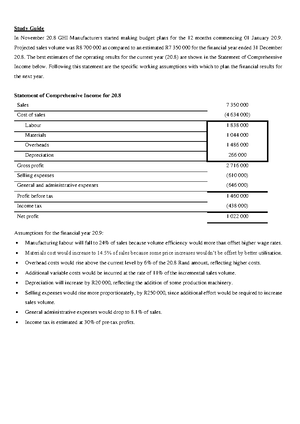 Proforma Statement of Financial Position Examples - Study Guide (2.4 ...
