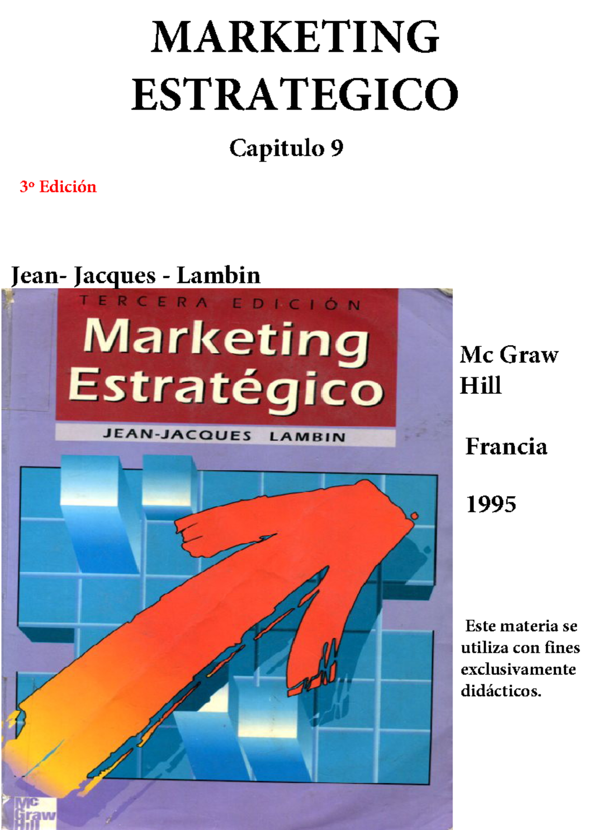 Capitulo 9 - Marketing Estratégico- Jean-Jacques- Lambin ...