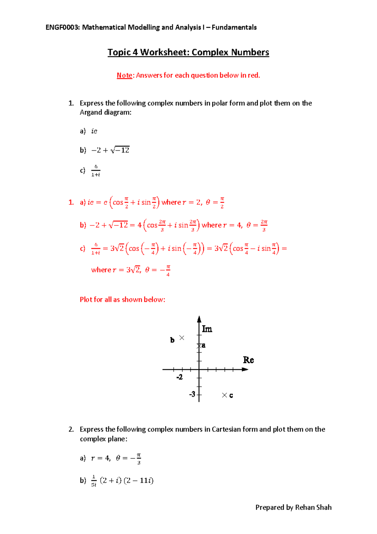 Worksheet Answers - Cpm,[liation of mathematics A - Prepared by Rehan ...