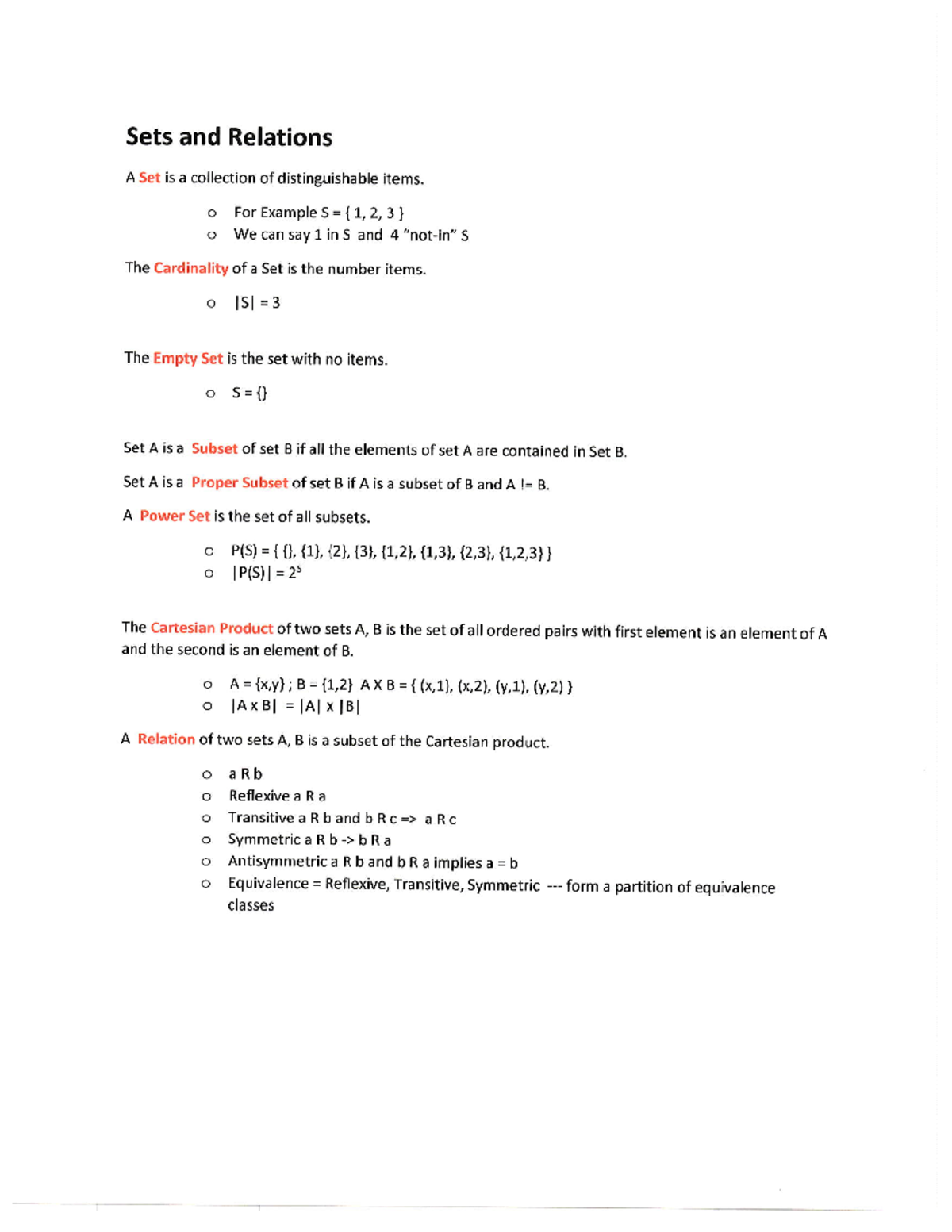 Handout Set and Graph Terms - CSE 3353 - Studocu