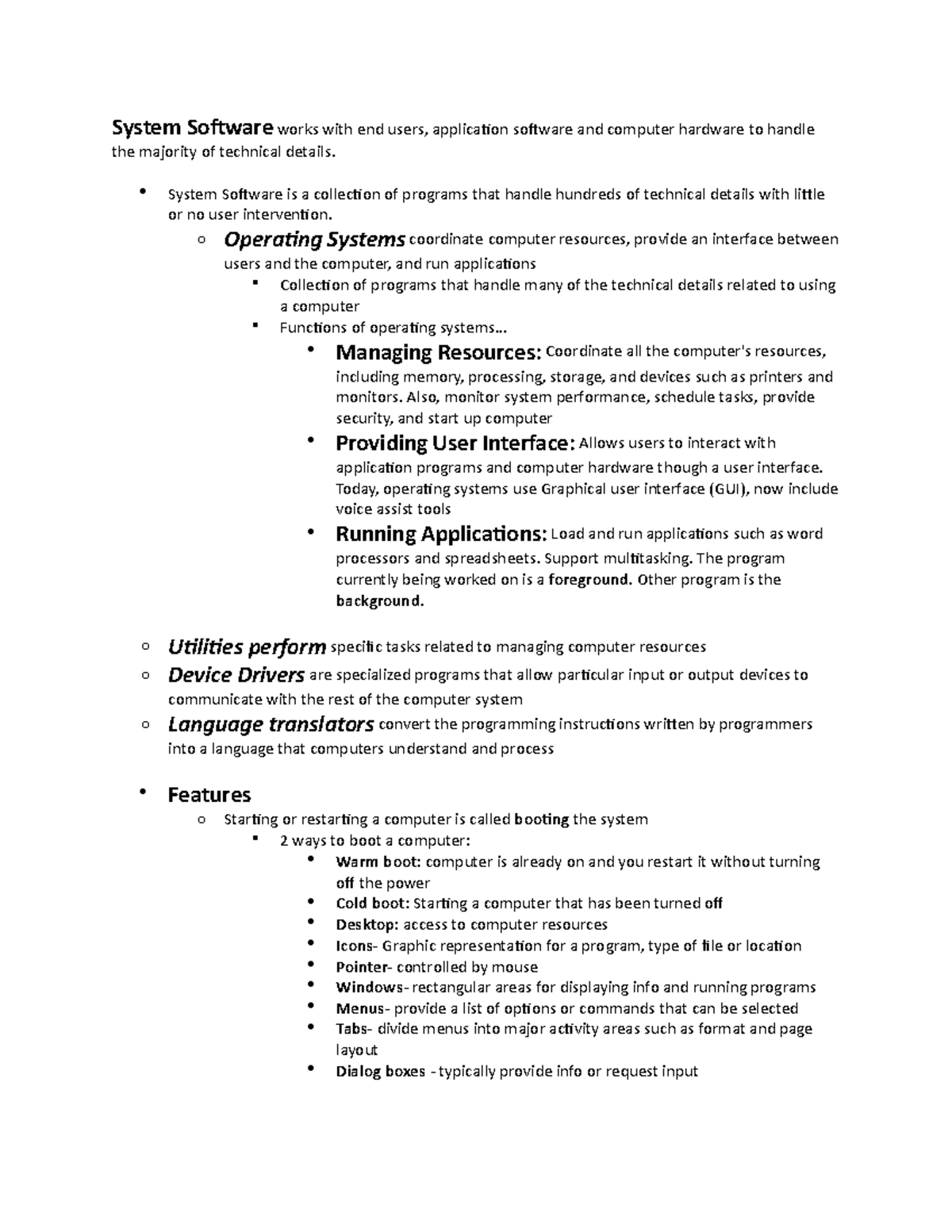 Ch 4 - Study Plan - System Software works with end users, application ...