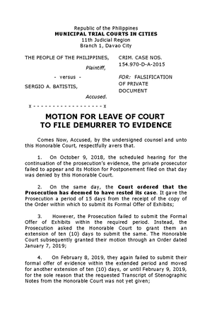 Criminal Evidence - REVISED RULES ON EVIDENCE 1 SECTION 1 defined ...