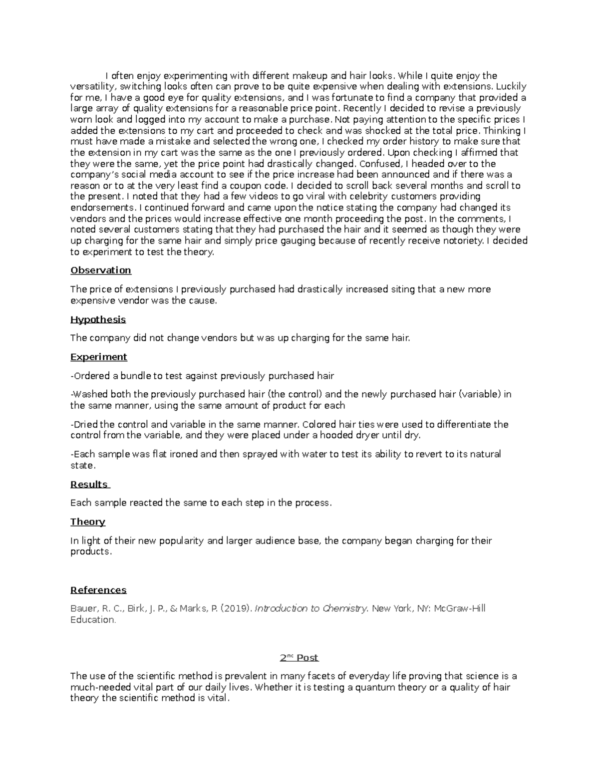 1-Discussion - 1-Discussion - CHEM-120 - Chamberlain University - Studocu