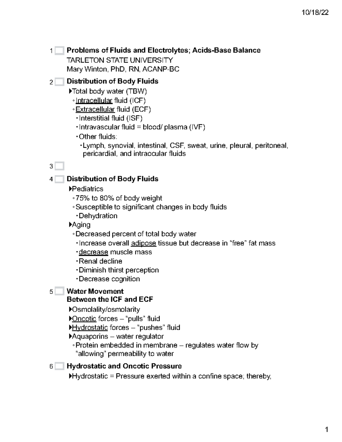 Ch 5 Fluids and Lytes notes - Mary Winton- Nursing Pathophysiology - 10 ...