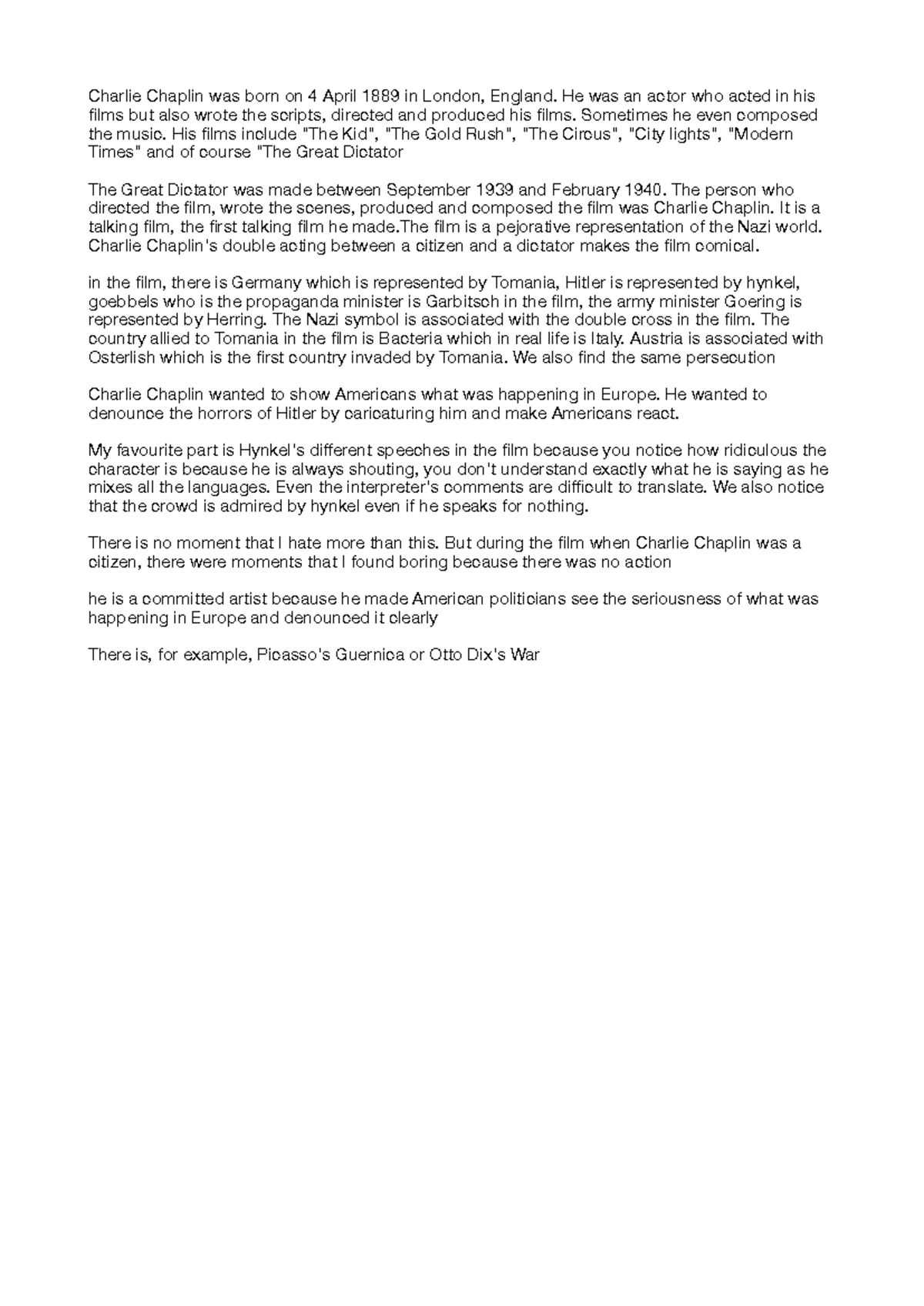 Dic - ddddeeee - Charlie Chaplin was born on 4 April 1889 in London ...