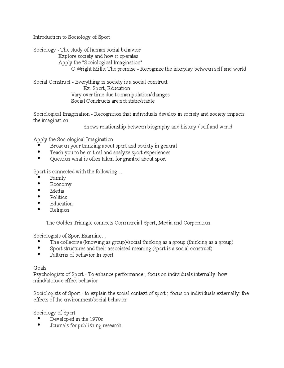 Introduction to Sociology of Sport - Introduction to Sociology of Sport ...
