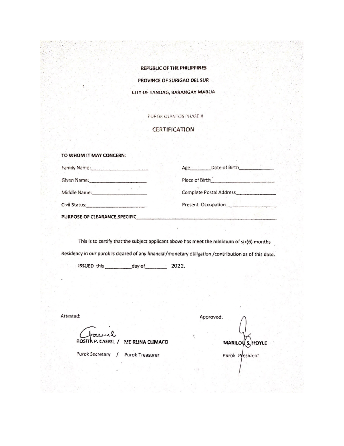 Certififcate brgy - sample of certificate brgy - REPUBLIC OF THE ...