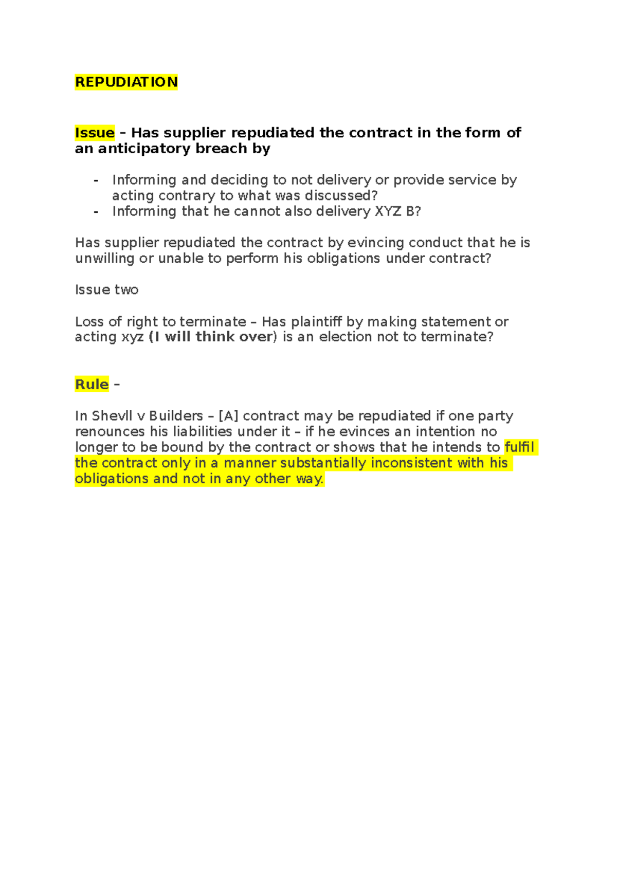 New Microsoft Word Document - REPUDIATION Issue – Has supplier ...