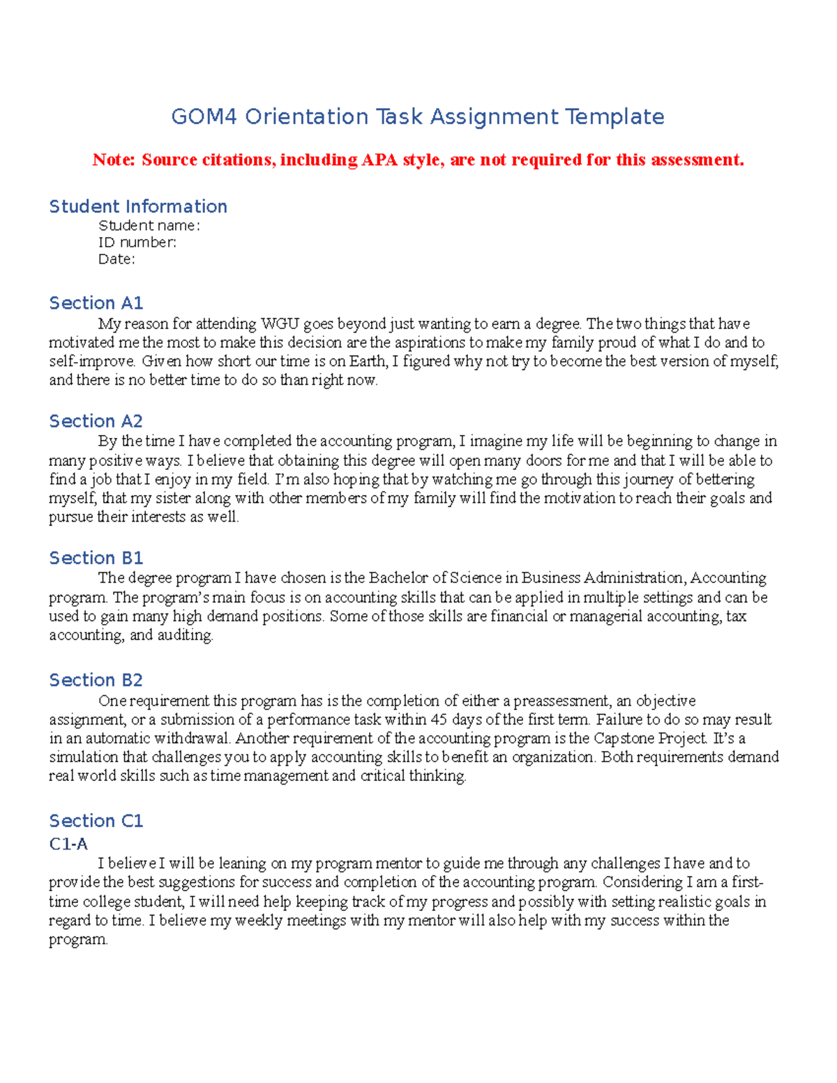 Orientation Task Template 2 - GOM4 Orientation Task Assignment Template Note: Source citations ...