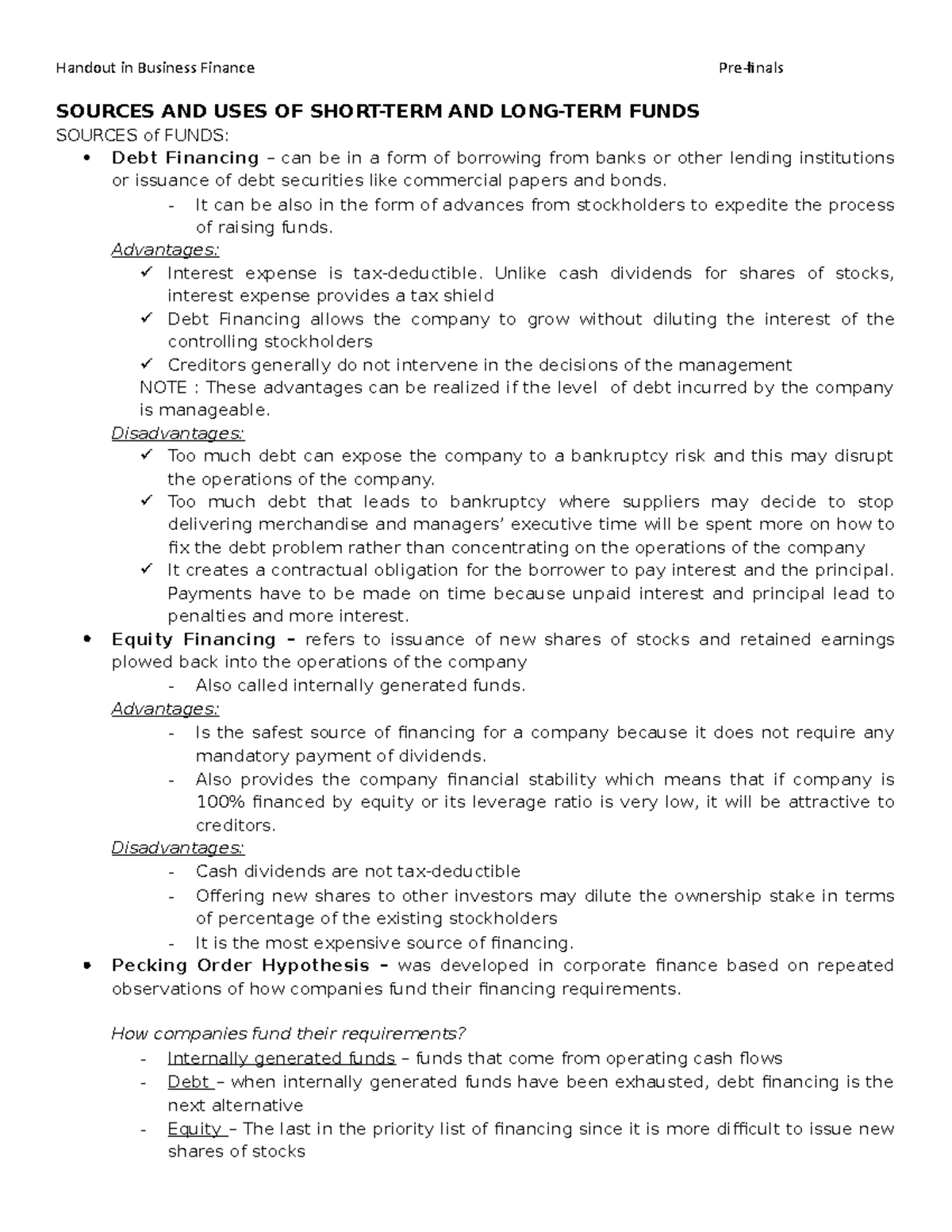 Business-Finance-Handout NOTES FOR BUSINESS AND ACCOUNTANCY - Handout ...