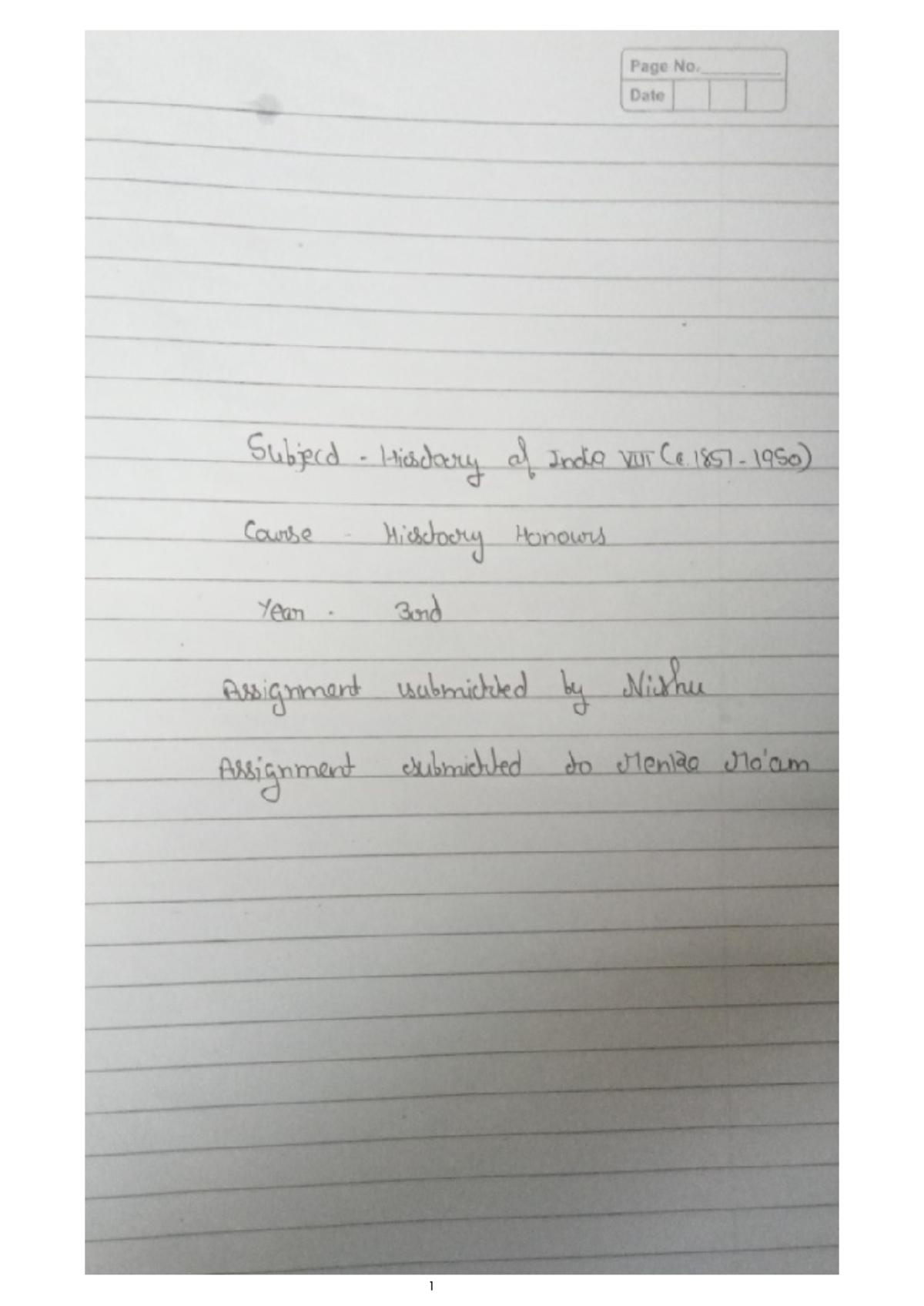 Assignment of India-1 - 22518 - Studocu